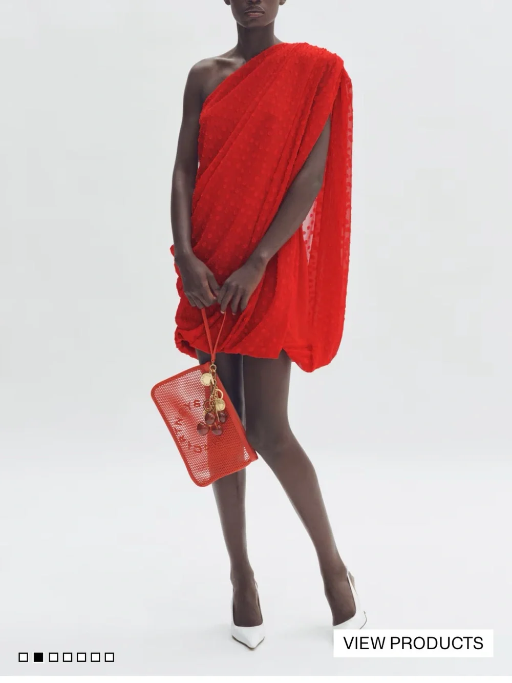 Stella McCartney | Dresses | Stella Mccartney Red Oneshoulder Draped ...